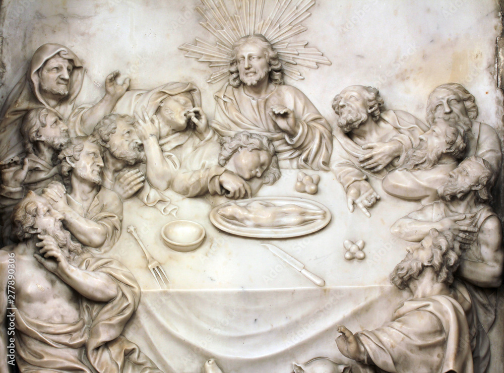 Altar of the Last Supper in Zagreb cathedral Stock Photo | Adobe Stock