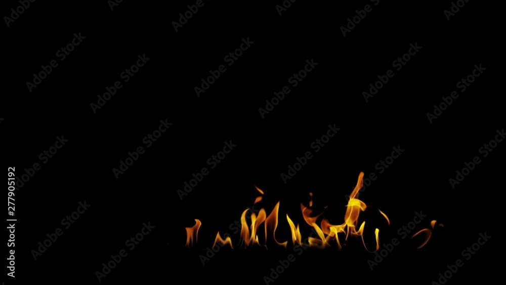 Fire Flames Igniting And Burning - Slow Motion. A line of real flames ...