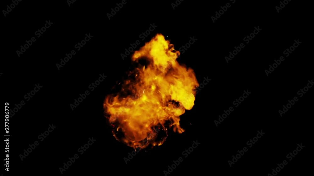 Fire Flames Igniting And Burning - Slow Motion. A line of real flames ...