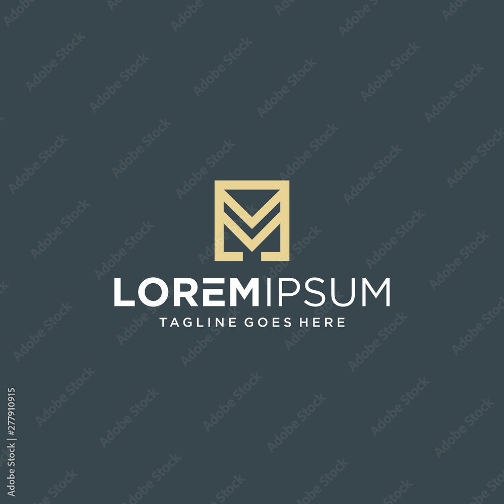 line letter M square logo design inspiration Stock Vector | Adobe Stock