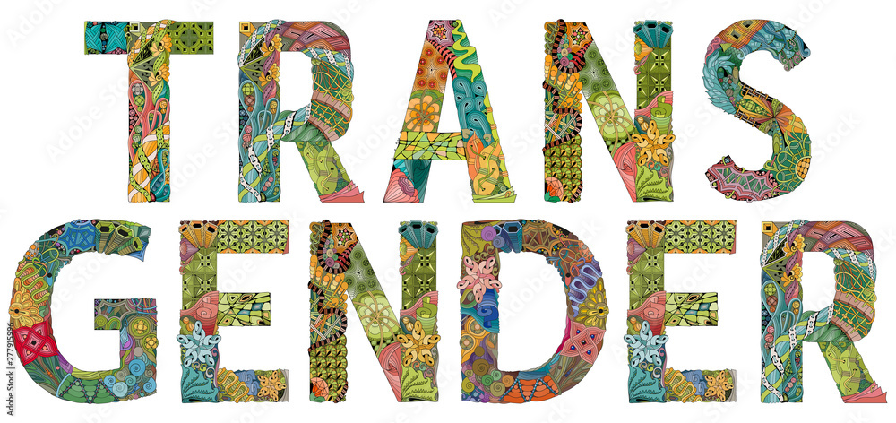 Word TRANSGENDER with a pattern in tribal Indian style. Vector ...