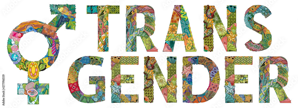 Word TRANSGENDER with Transgender Symbol. Vector illustration Stock ...