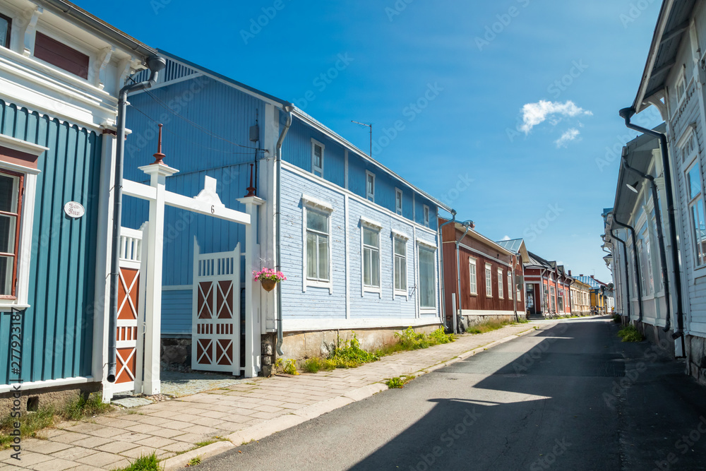 Rauma, Finland - 27 June, 2019: Old Rauma, one of UNESCO World Heritage ...