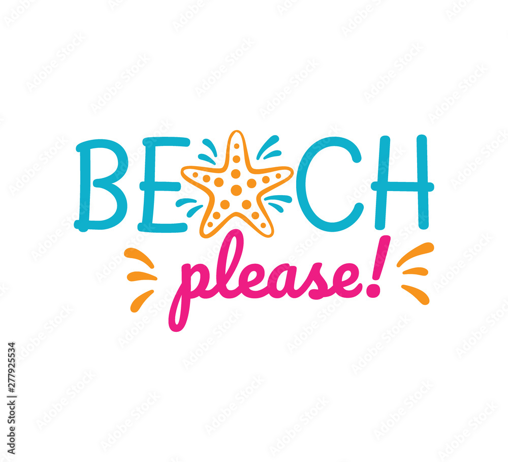 Poster beach please saying quote vector design for printable sign and ...