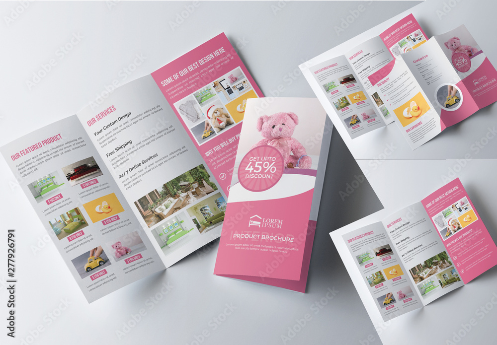 Product Trifold Brochure Layout Stock Template | Adobe Stock