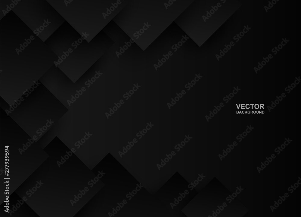 Abstract. black square shape background ,light and shadow .Vector ...