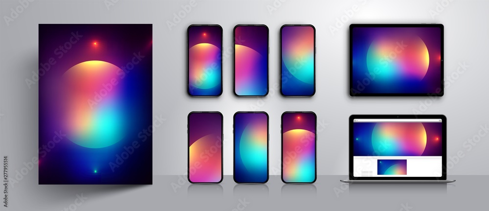 Abstract modern vector background design.Set of wallpaper templates for ...