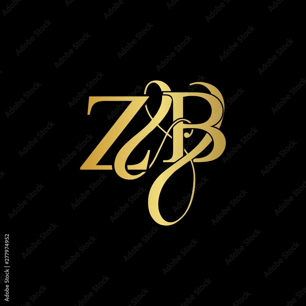 Z & B ZB logo initial vector mark. Initial letter Z & B ZB luxury art ...