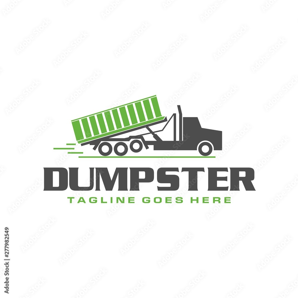 Dumpster Truck Logo Stock Vector | Adobe Stock
