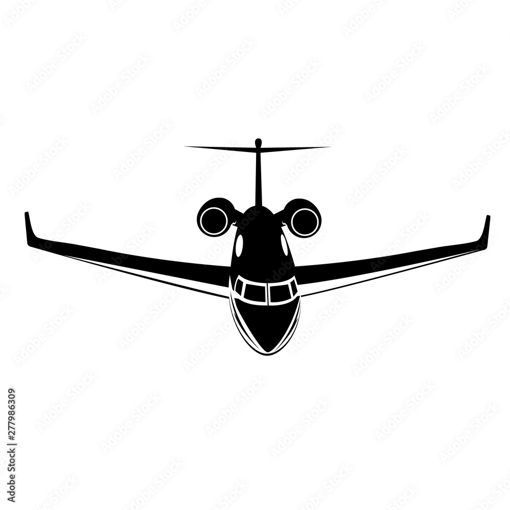 Private jet, airplane icon, vector illustration isolated on white ...