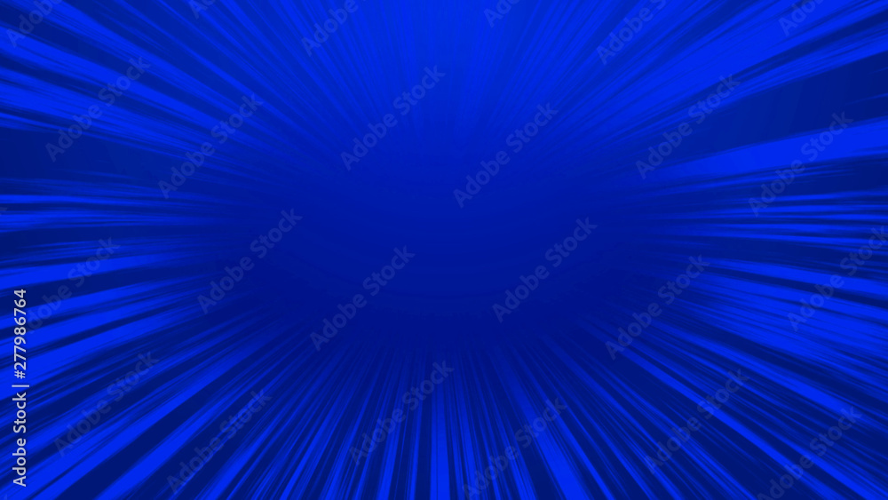 Abstract blue comic radial speed line background, cartoon background ...