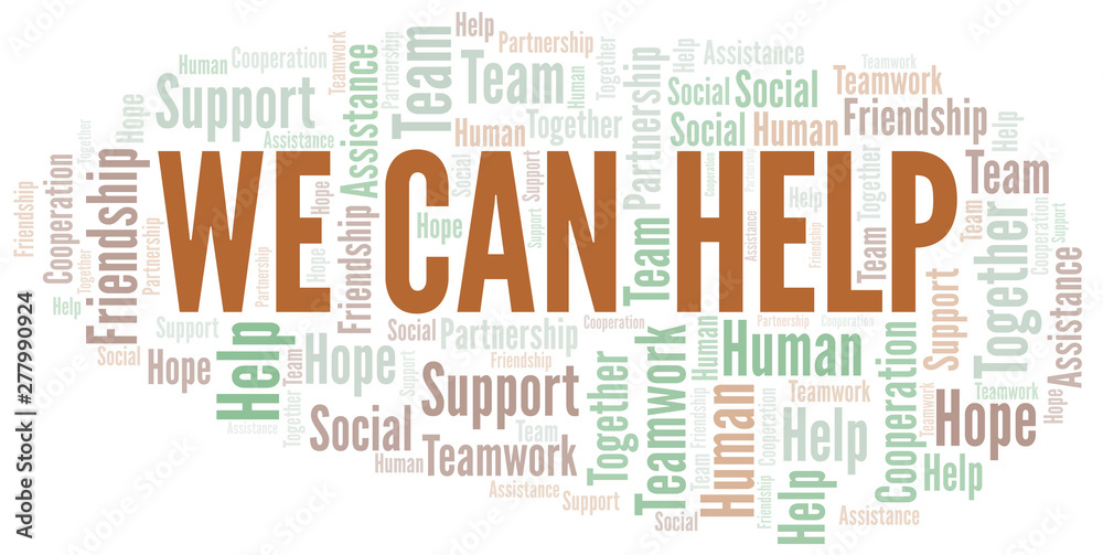 We Can Help word cloud. Vector made with text only. Stock Vector ...