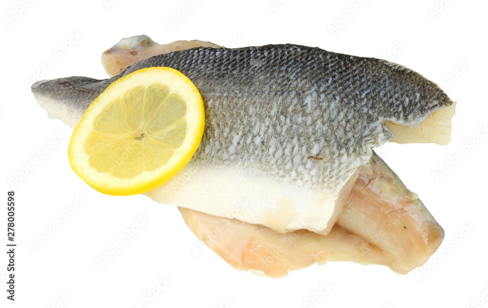 Raw basa fish fillets also known as river cobbler isolated on a white ...