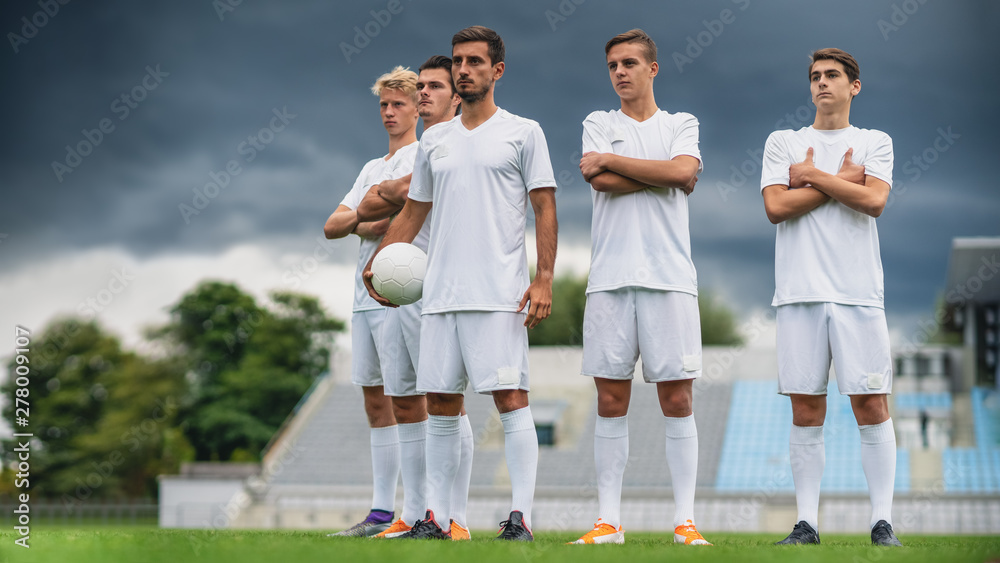 Professional Soccer Players Team Posing for a Group Photo Standing on a ...