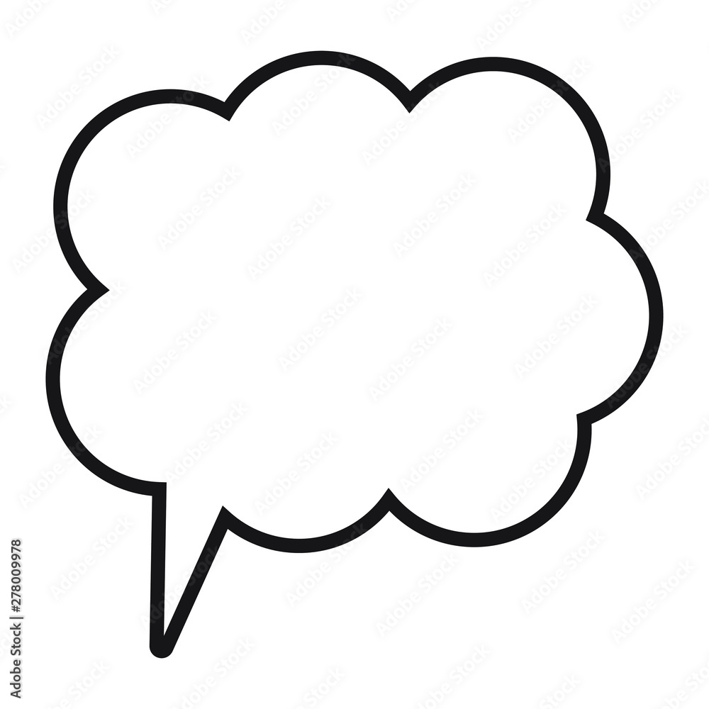 Thinking cloud, Dialog box line icon, chat cartoon bubbles. Blank empty ...