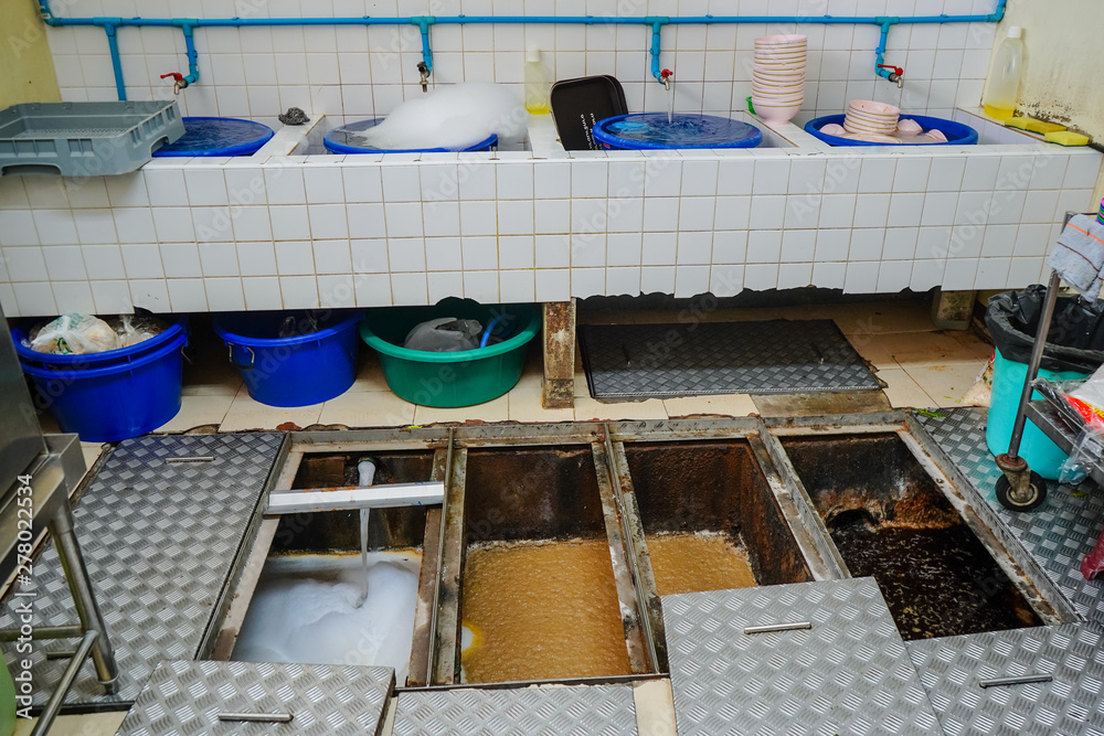 Poster Grease trap, waste disposal,Waste water treatment ponds, waste ...