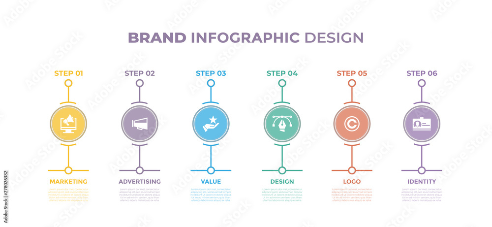 Modern design elements for Brand concept Multicolor infographics ...