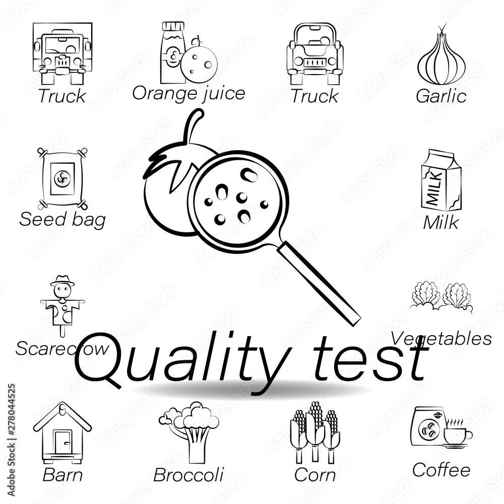 quality test hand draw icon. Element of farming illustration icons ...