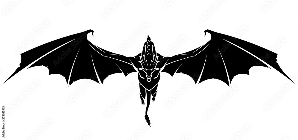 Dragon Front Glide Stock Vector | Adobe Stock