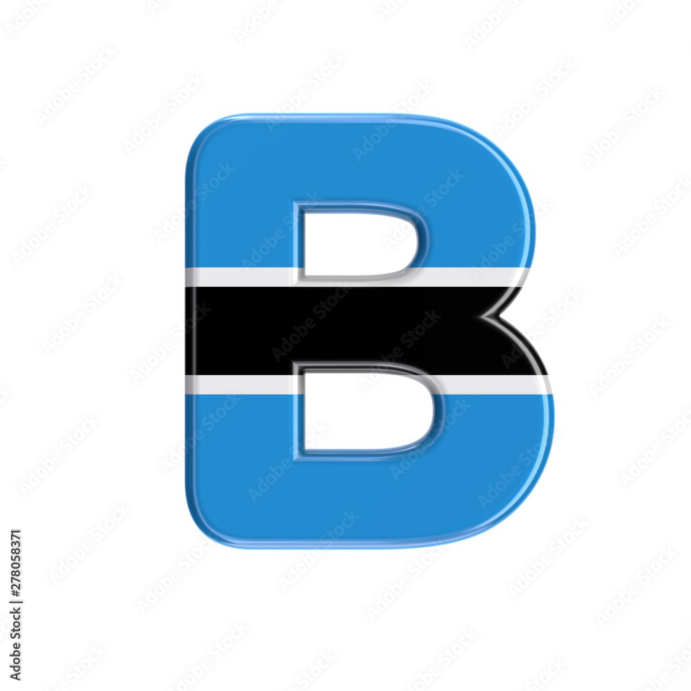Botswana flag letter B - Capital 3d Batswana font - suitable for Africa ...