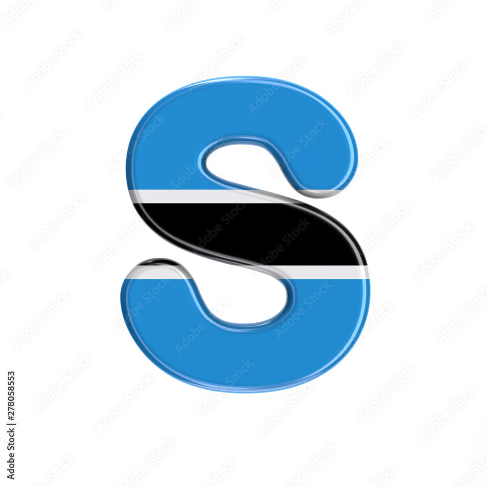 Botswana flag letter S - Uppercase 3d Batswana font - suitable for ...