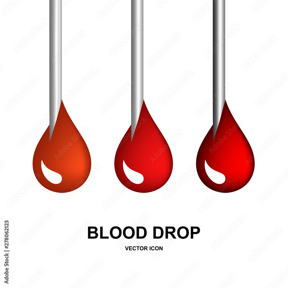 Red Bood Drops Icons or Bleeding Symbols Collection Isolated Stock ...