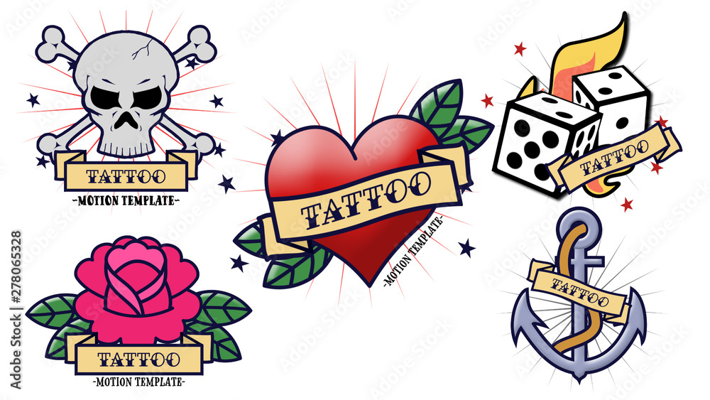 Vintage Tattoo Titles Stock Template | Adobe Stock