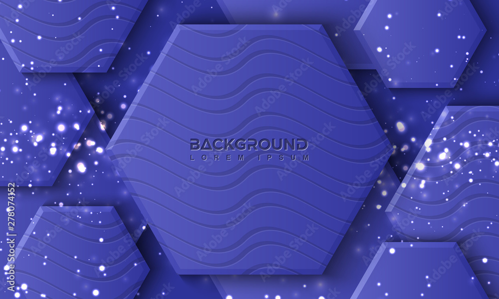 Purple background with 3D style. Papercut background with wavy lines ...