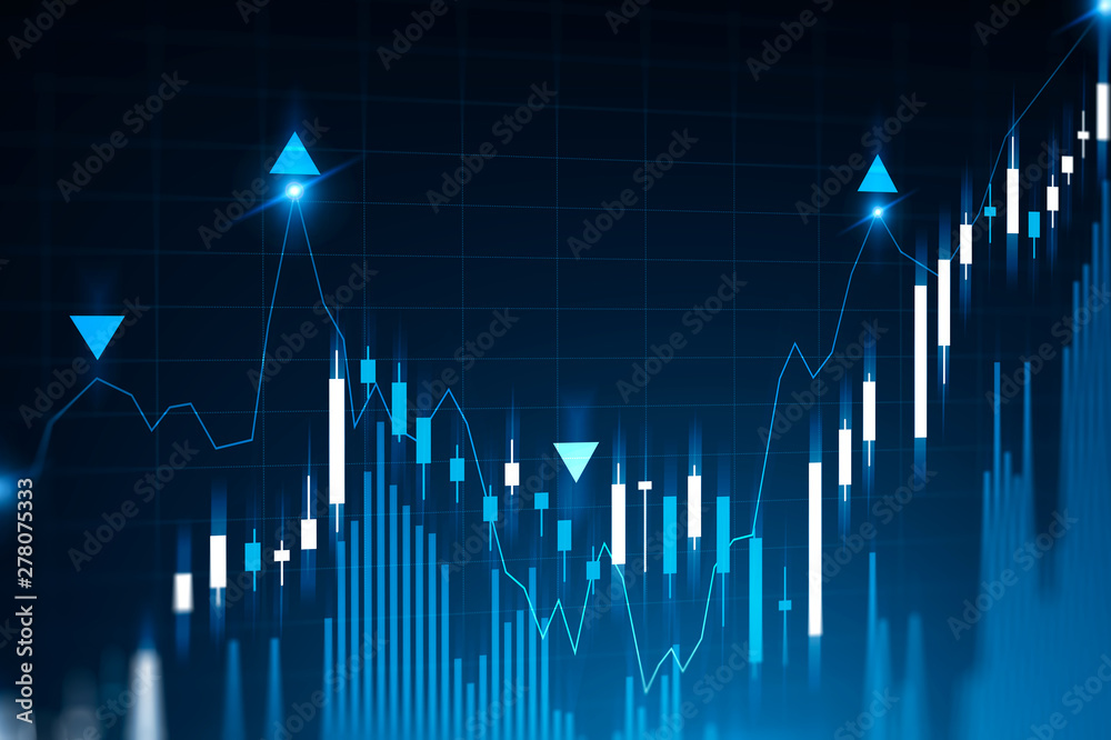 Blue digital graphs and bar charts Stock Photo | Adobe Stock
