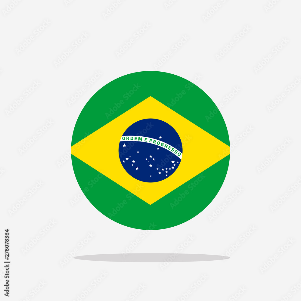 Brazil Flag icon sign template color editable. Brazil national symbol ...