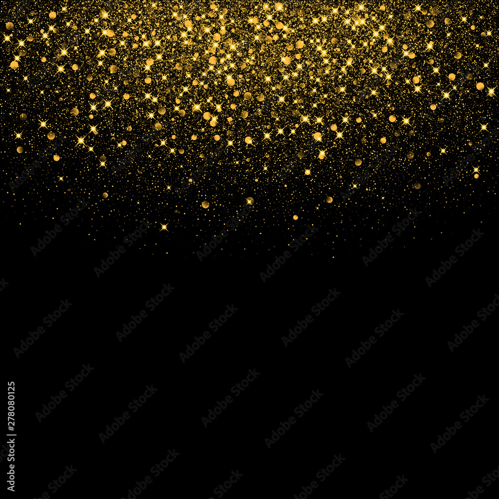 Vector luxury black background with gold sparklers Stock Vector | Adobe ...