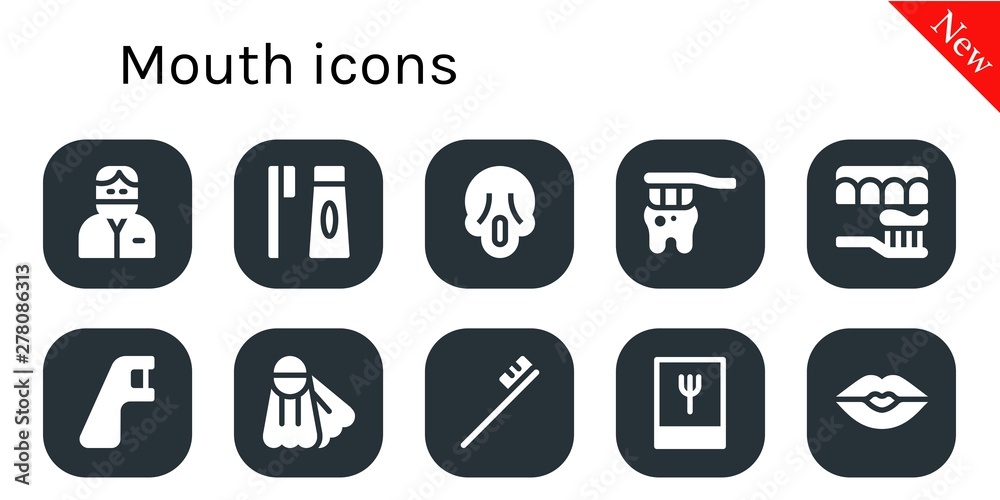 mouth icon set Stock Vector | Adobe Stock