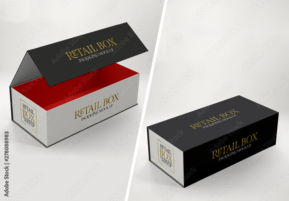 Narrow Folding Box Mockup Stock Template | Adobe Stock