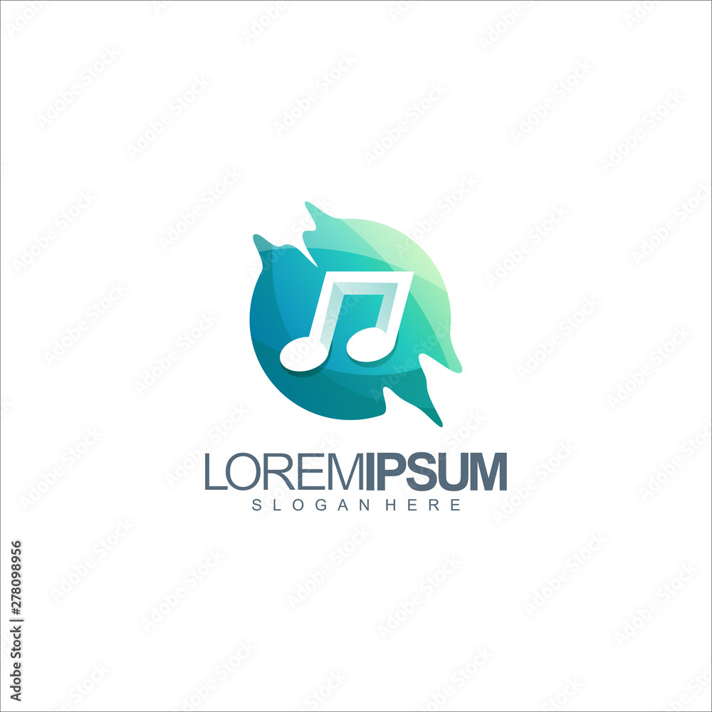 music logo design vector illustration Stock Vector | Adobe Stock