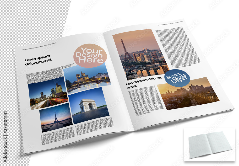 Open Magazine Mockup Stock Template | Adobe Stock