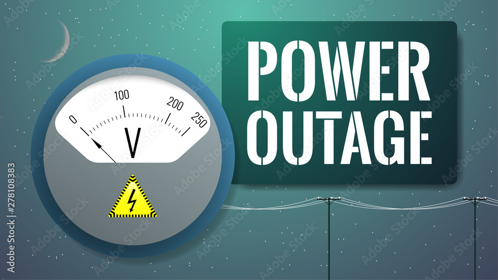 No power concept. No voltage illustration. Power outage, blackout ...
