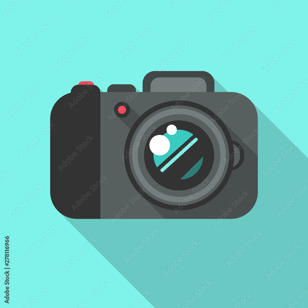Foto Kamera mit Objektiv Linse Icon Symbol Flat Design Vektor digital ...