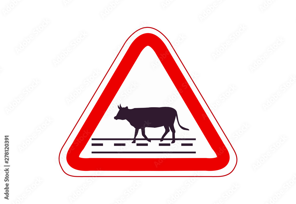 Beware of pets on the way. Warning signs. traffic training. traffic ...