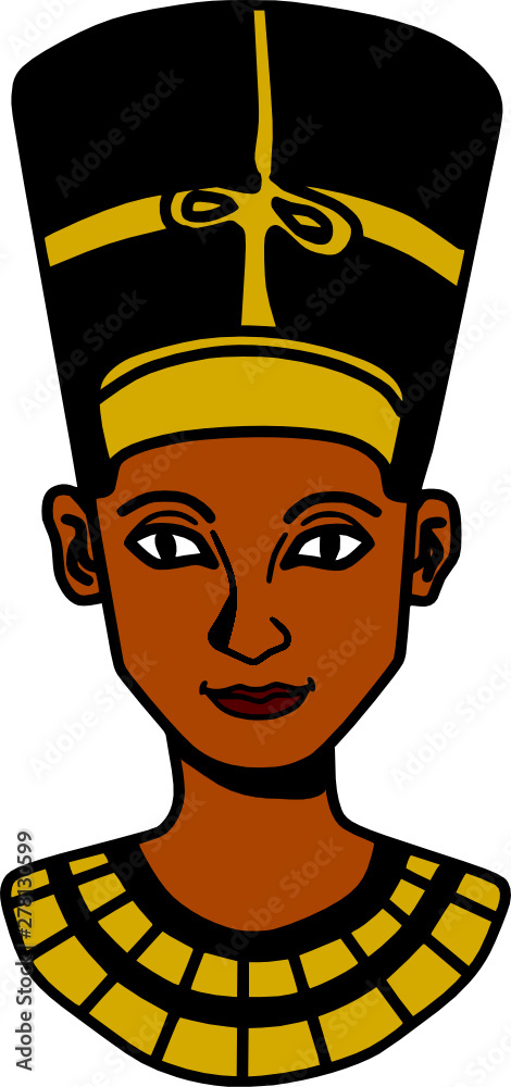Ancient Egyptian Queen Nefertiti Vector Stock Vector | Adobe Stock