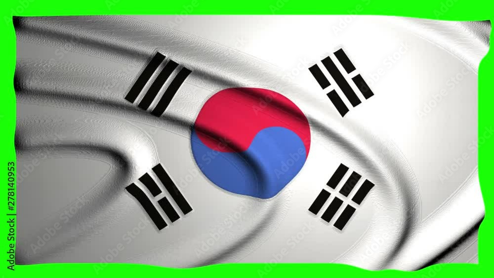 korea Animation Flag Animation Green Screen Animation korea video Flag ...