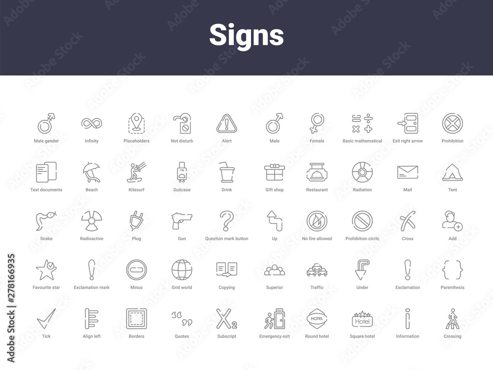 signs outline icons Stock Vector | Adobe Stock