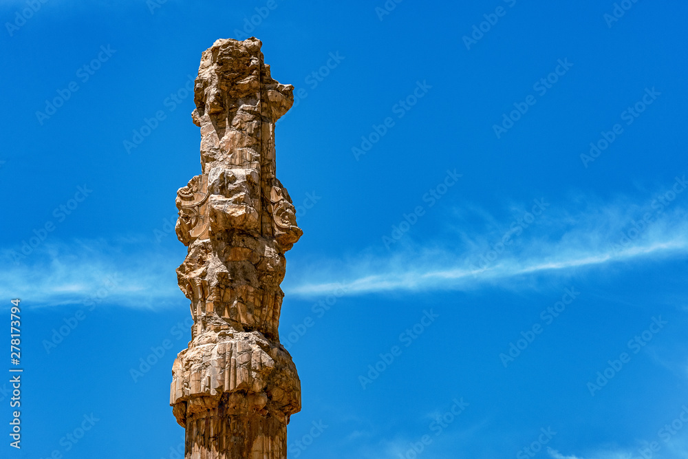 ancient column of Persepolis, the ancient capital of old Persian ...