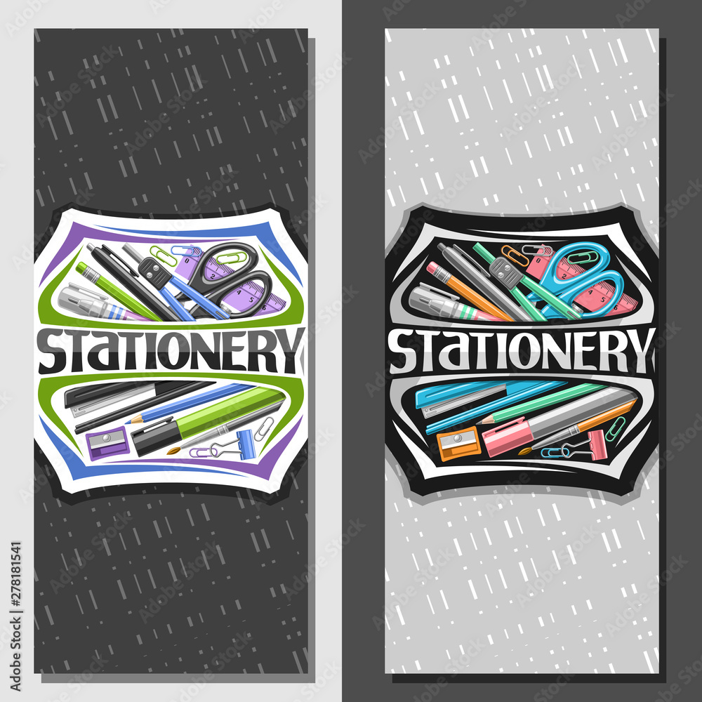 Vector layouts for office Stationery, creative signboard with set of ...