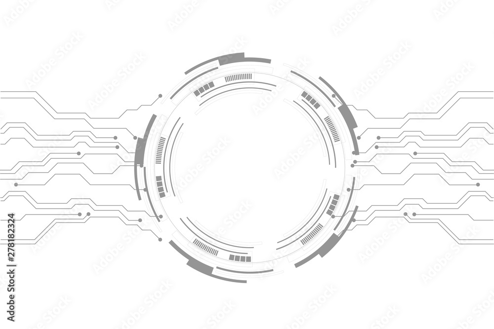 Vector abstract futuristic circuit board on white background, Vector ...