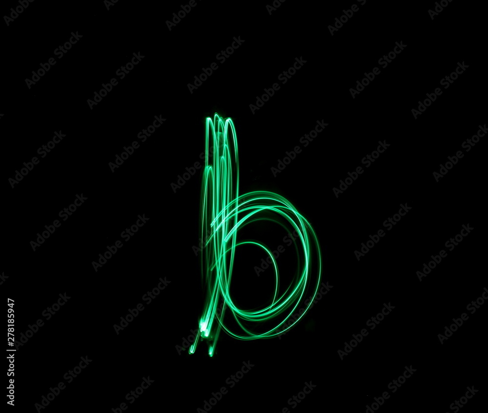 Neon Green Letter B