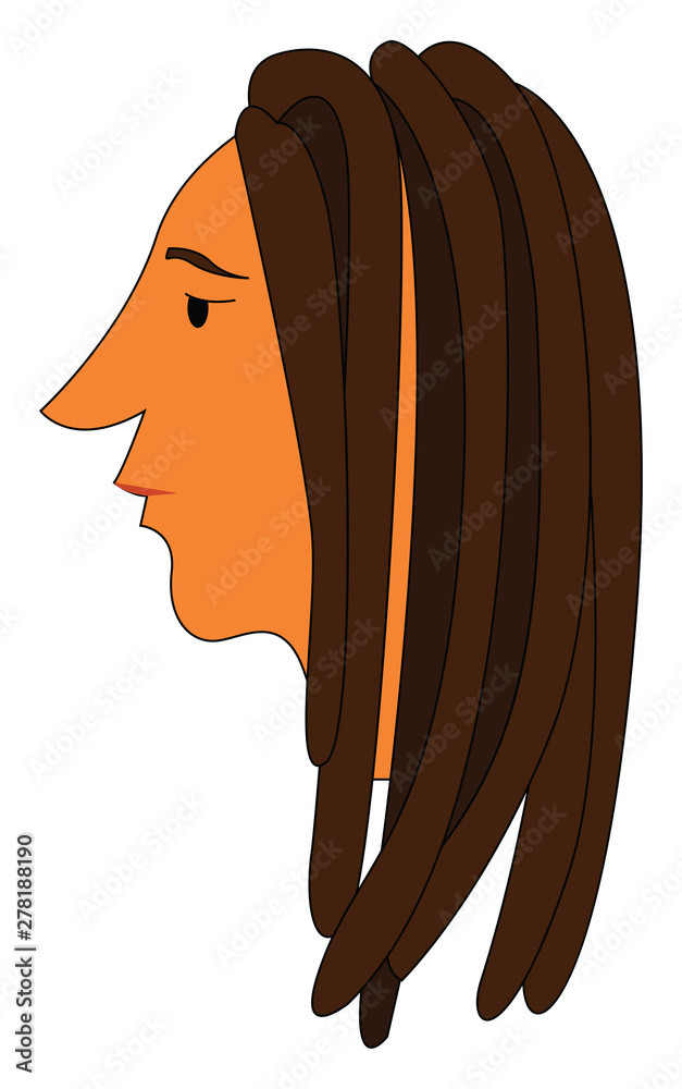 A dreadlocks hair, vector or color illustration. Stock Vector | Adobe Stock