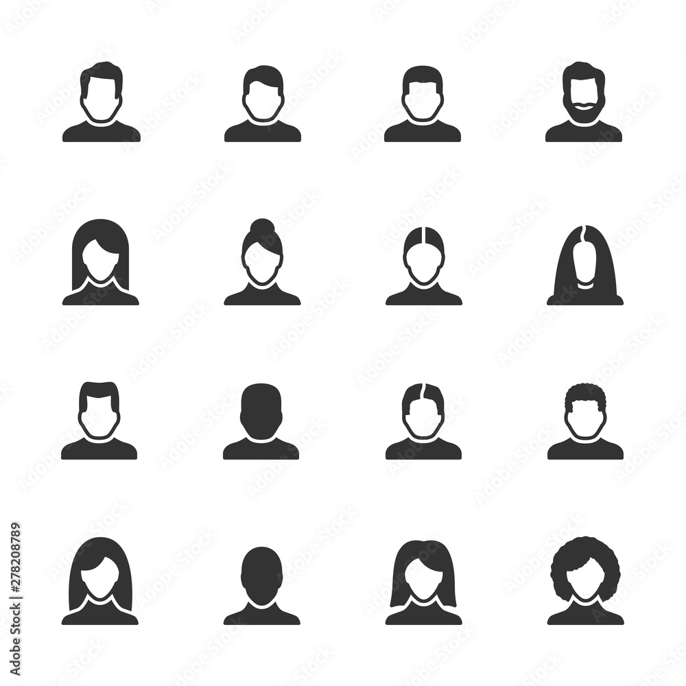 Vector set of user icons.People avatar profile. Stock Vector | Adobe Stock