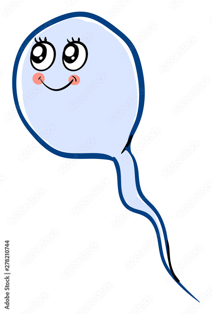 Cute sperm, illustration, vector on white background. Stock Vector ...