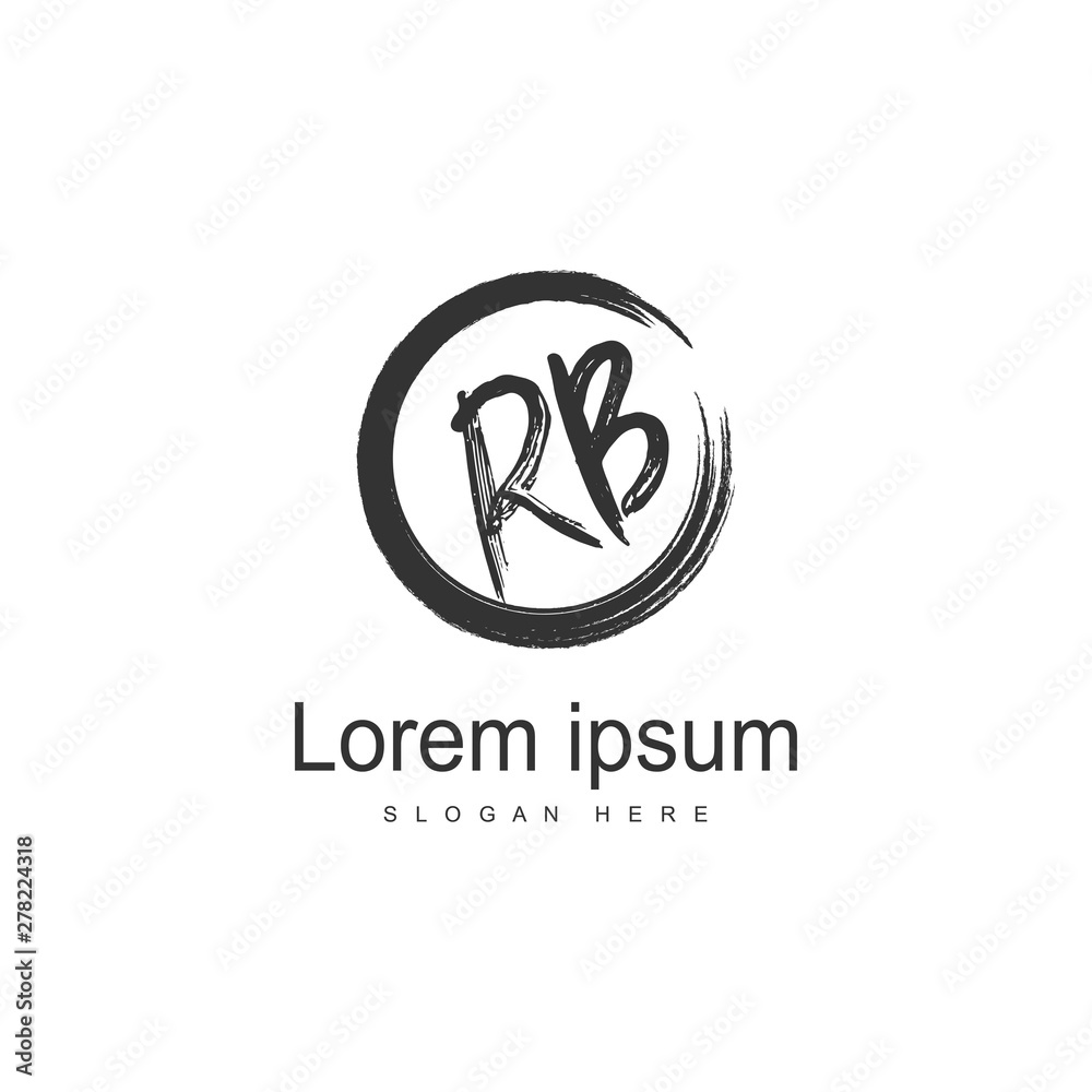 Initial RB logo template with modern frame. Minimalist RB letter logo ...