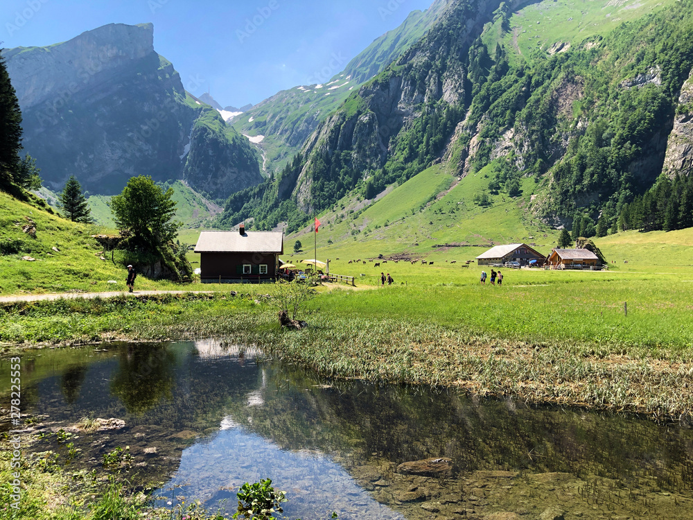 Rural traditional architecture with livestock farms in the ...